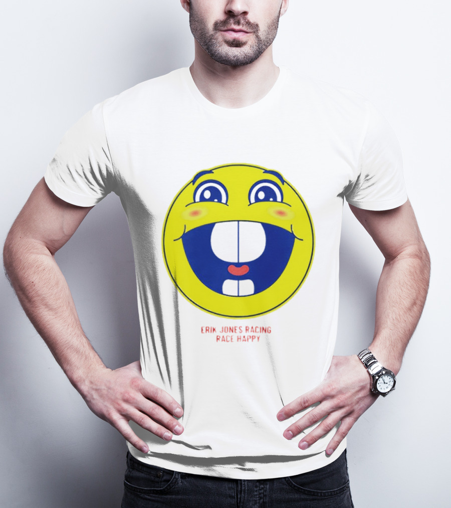 Erik Jones Racing Race Happy Yellow Smiley Face T-Shirt