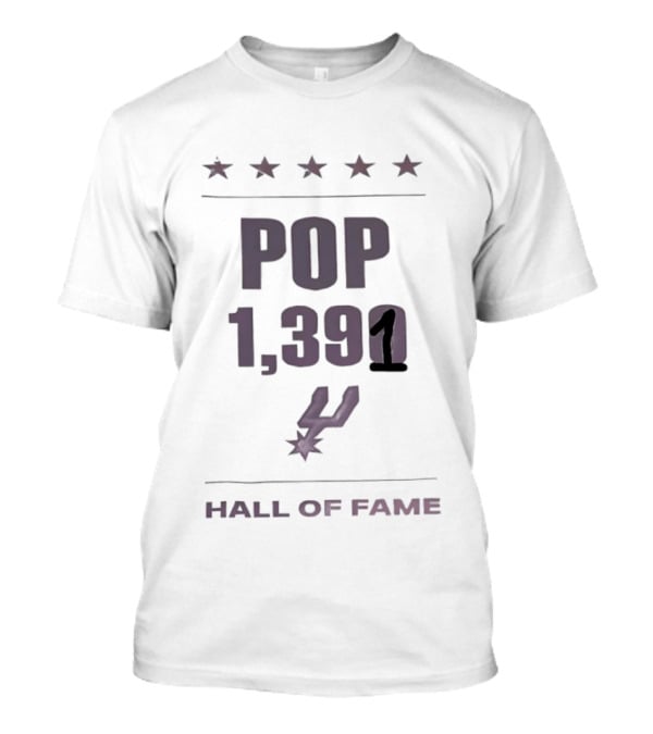 Gregg Popovich San Antonio Spurs POP 1391 Hall Of Fame Stars Basketball 2026 T-Shirt