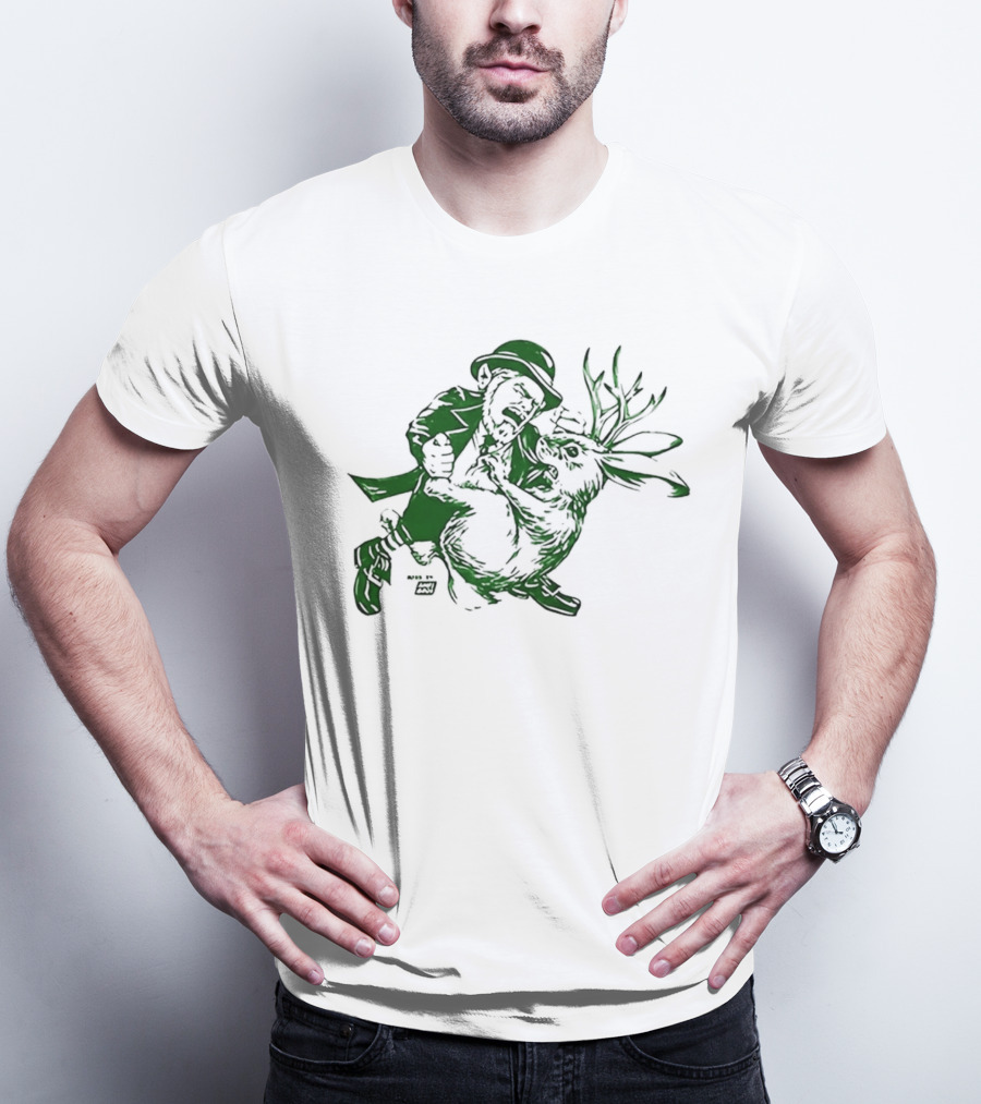 It's Always Sunny Charlie Kelly Leprechaun Versus Jackelope Iconic Character Battle T-Shirt