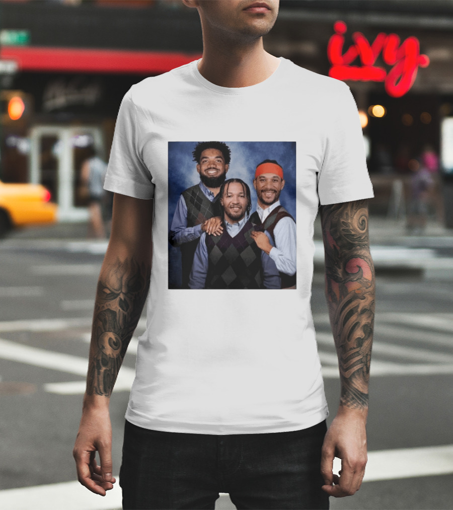 Karl Anthony Towns Jalen Brunson Josh Hart Step Brothers Argyle Sweater T-Shirt