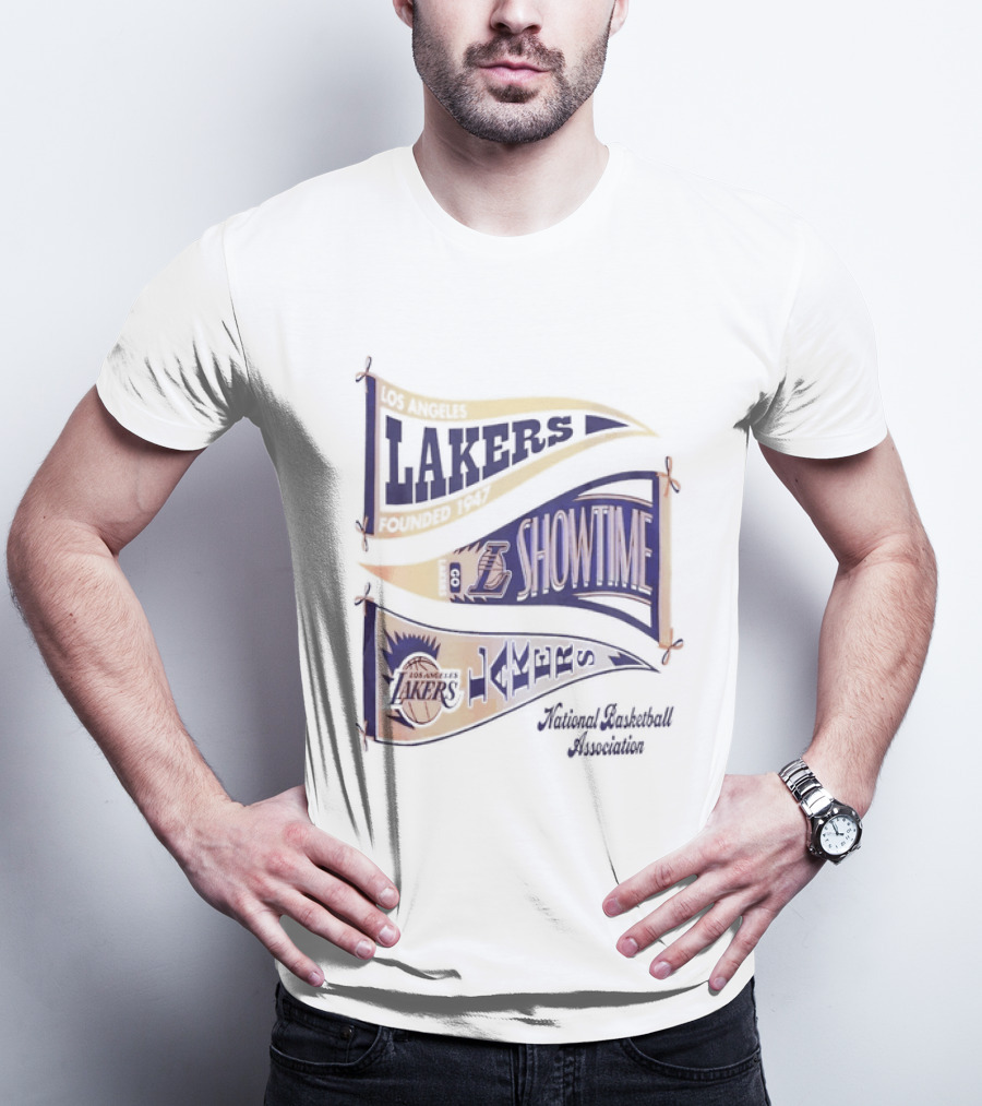 Lakers Showtime Banners Los Angeles Basketball Association T-Shirt