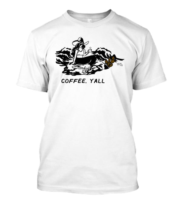Texas Style Cowgirl Mermaid Coffee Y'all T-Shirt