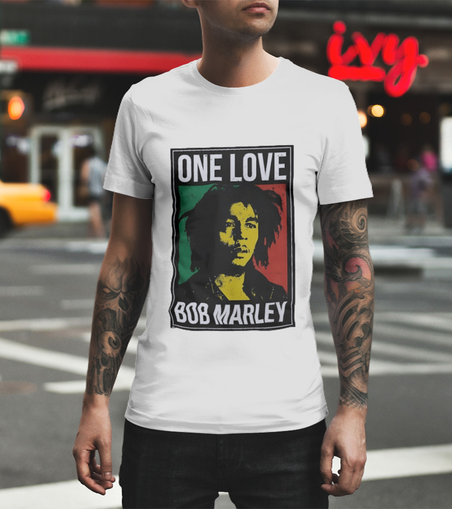 One Love Bob Marley Reggae Rastafarian Tricolor T-Shirt