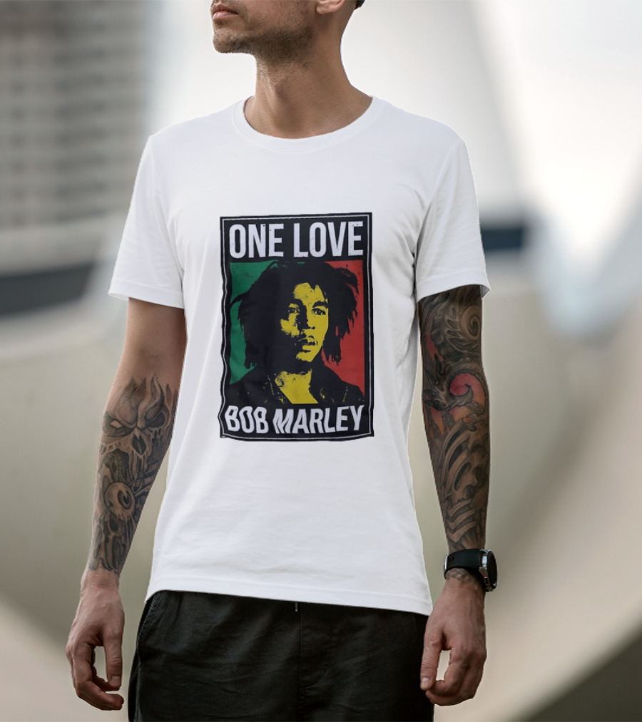 One Love Bob Marley Reggae Rastafarian Tricolor T-Shirt