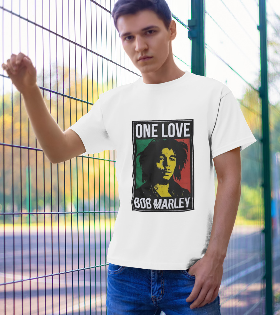 One Love Bob Marley Reggae Rastafarian Tricolor T-Shirt