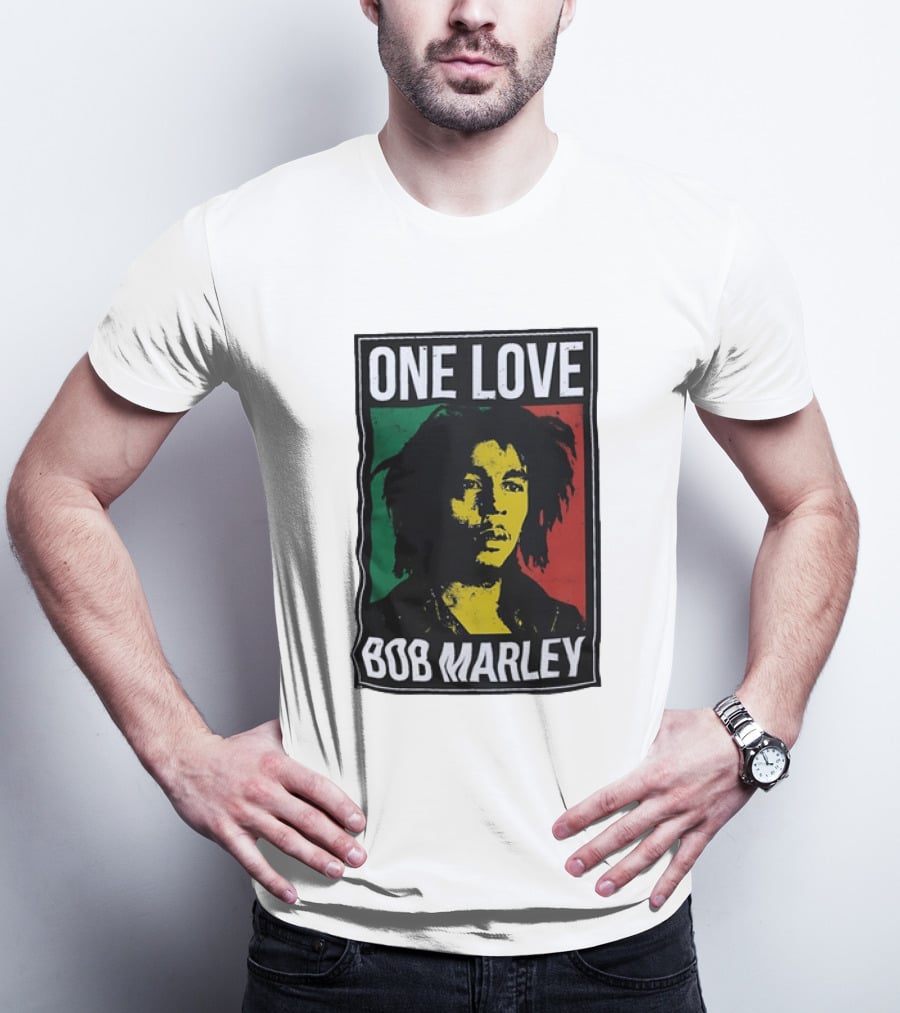One Love Bob Marley Reggae Rastafarian Tricolor T-Shirt