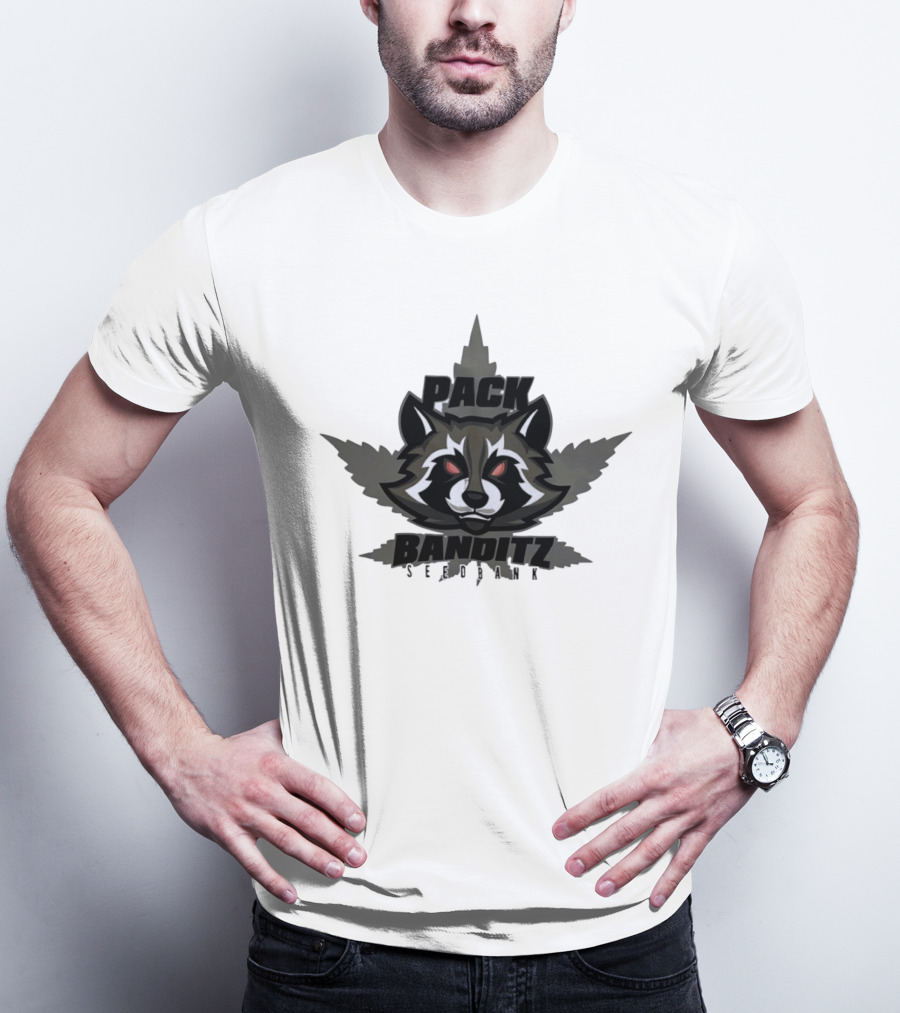 Pack Banditz Seed Bank Raccoon Weed Leaf T-Shirt