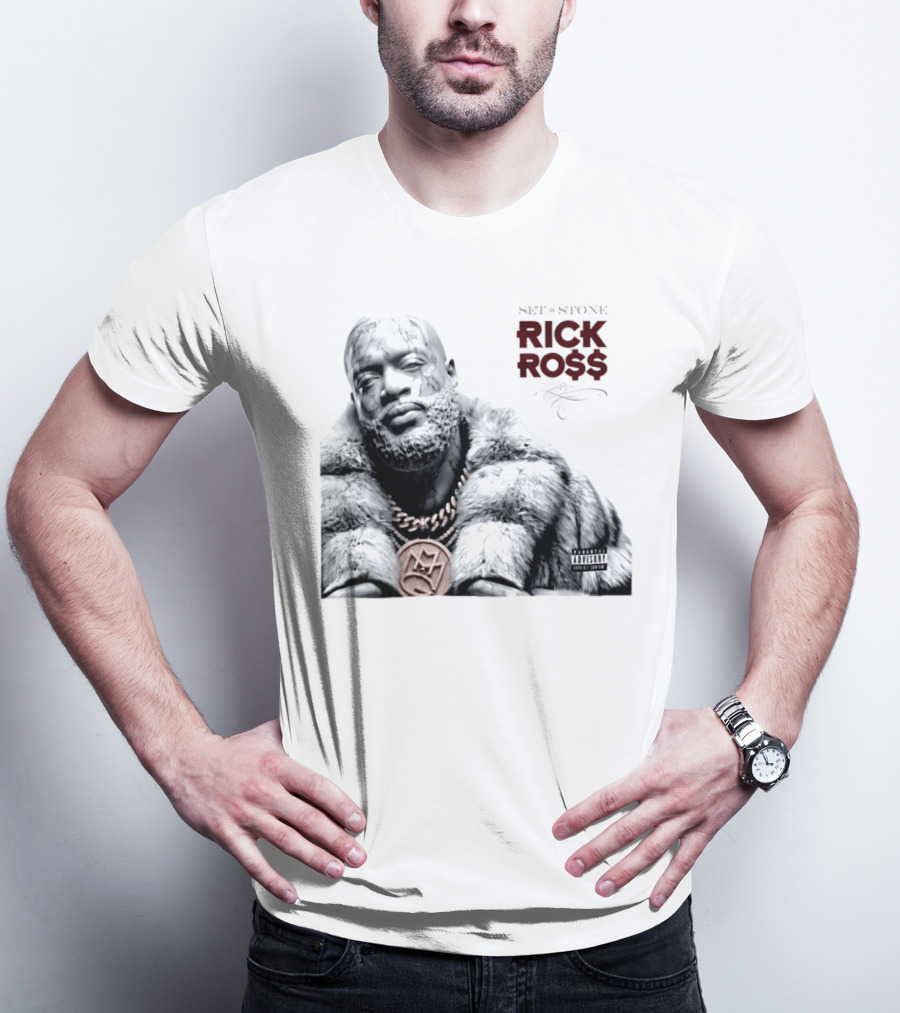 Rick Ross Set In Stone Album Cover Maybach Music Group Parental Advisory T-Shirt