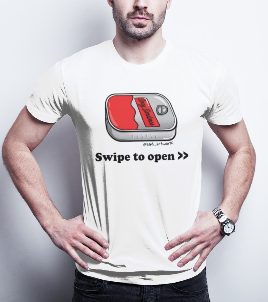 Spicy Sardines Swipe To Open Can Print T-Shirt
