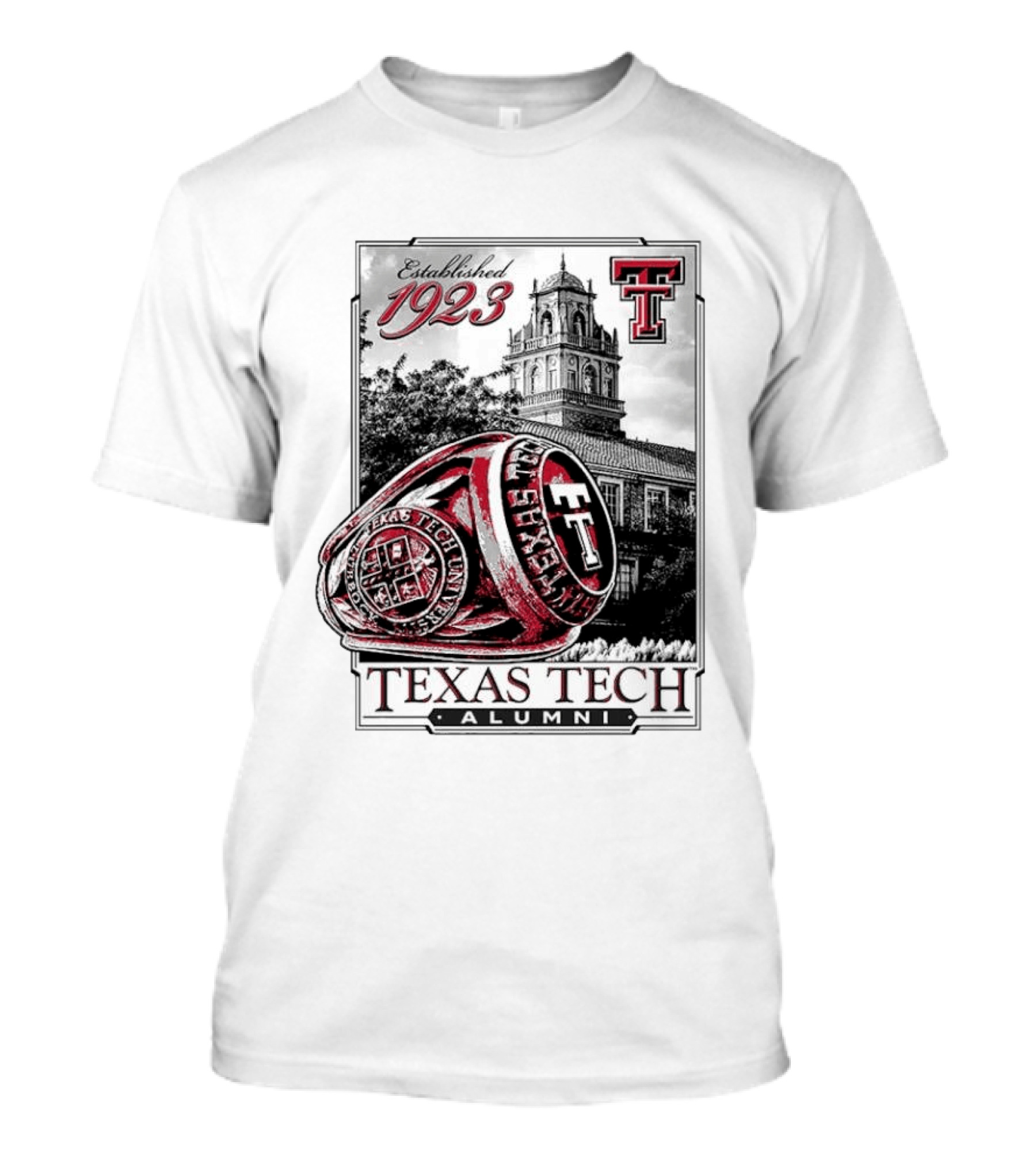 Texas Tech Alumni Established 1923 Ring Building TTU T-Shirt