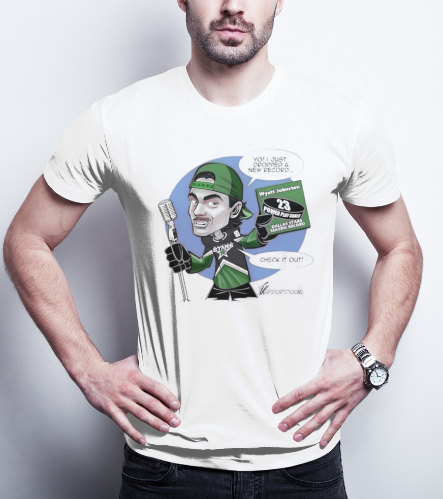 Wyatt Johnston Dallas Stars 23 Power Play Goals Celebration T-Shirt