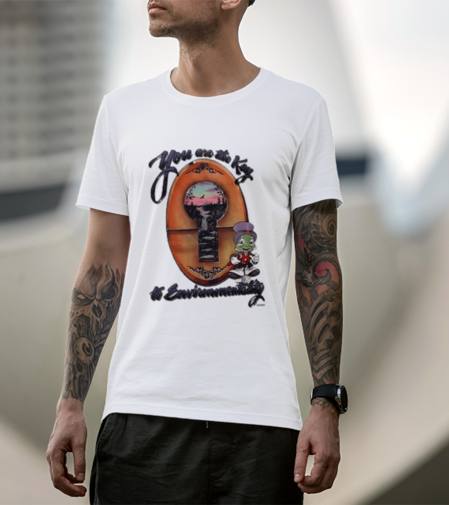 You Are The Key To Environmentality Keyhole Scene With Cartoon T-Shirt