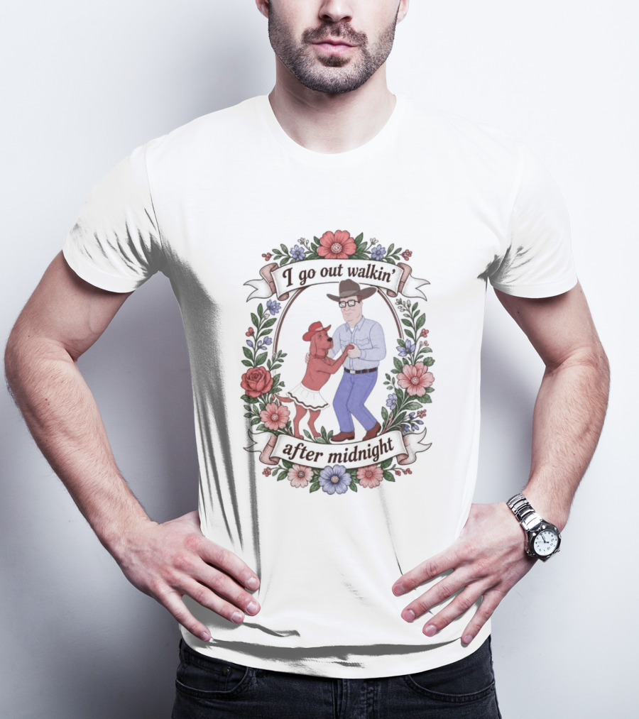 I Go Out Walkin' After Midnight With Dancing Man And Dog T-Shirt
