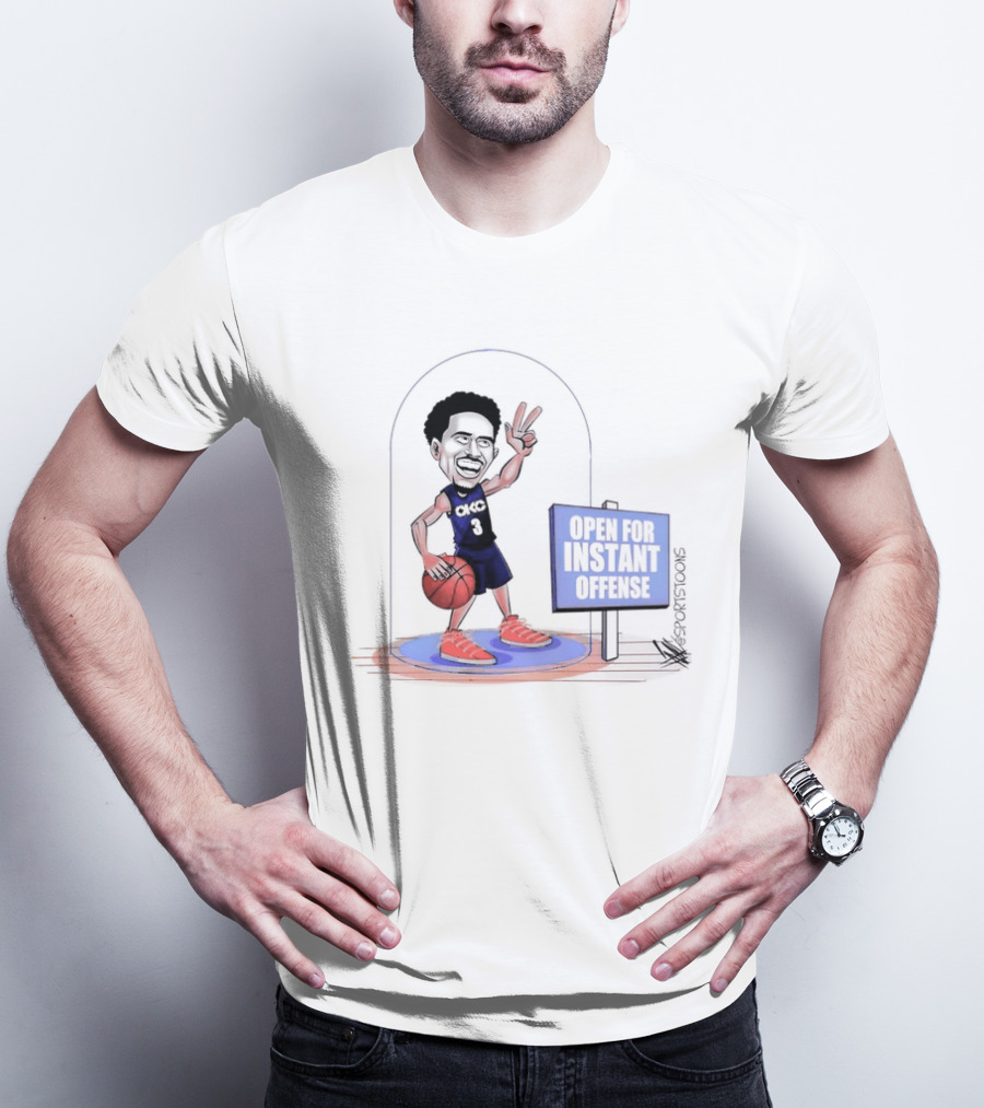 Jared McCain Number 3 Peace Sign Basketball Open For Instant Offense T-Shirt