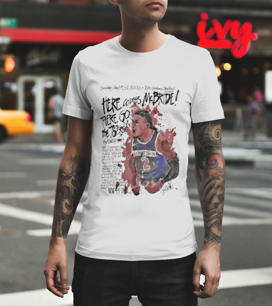 Miles Mcbride Here Comes Mcbride There Go The 76ers T-Shirt