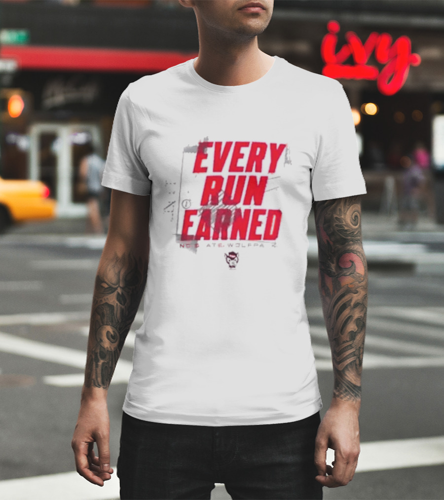NC State Wolfpack Every Run Earned T-Shirt