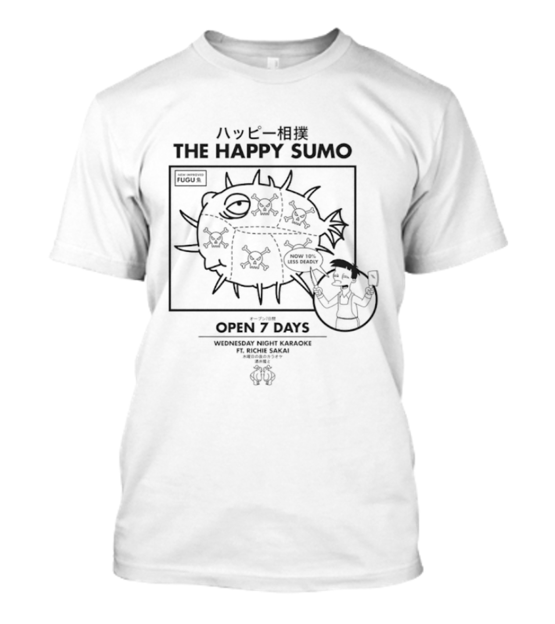 The Happy Sumo Open 7 Days Wednesday Night Karaoke Featuring Richie Sakai T-Shirt
