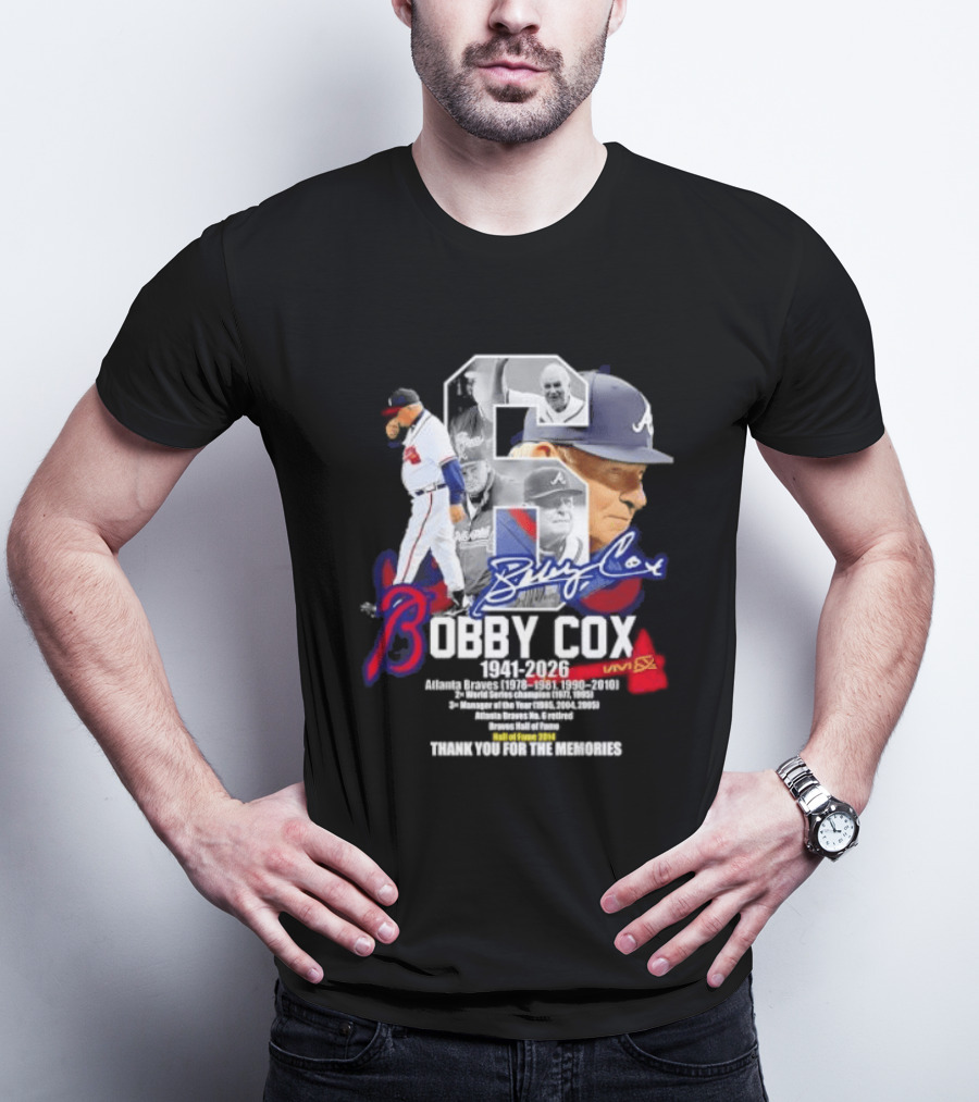 Bobby Cox Atlanta Braves Manager 1941 2026 Thank You For The Memories T-Shirt