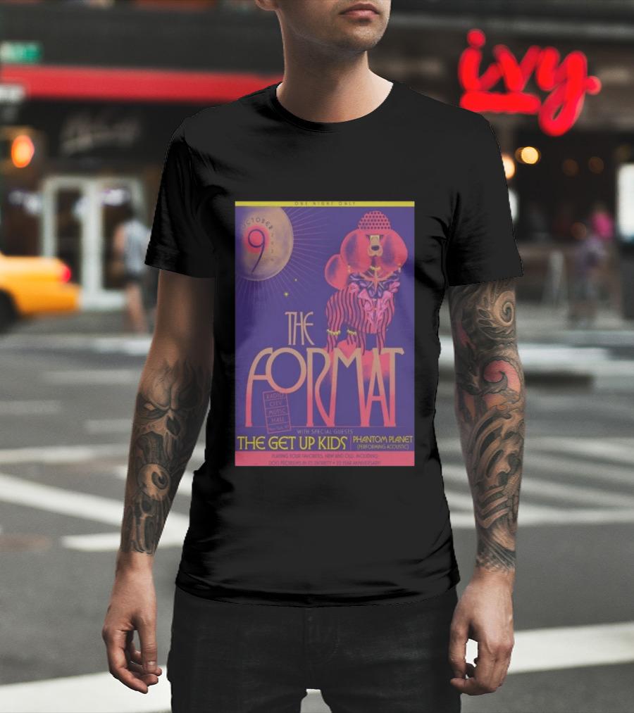 The Format October 9 2026 Radio City Music Hall New York The Get Up Kids Phantom Planet 20 Year Anniversary T-Shirt