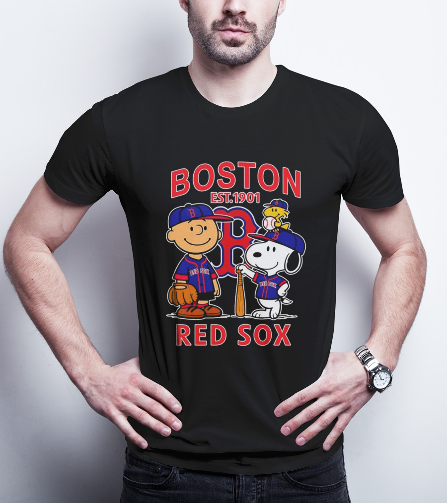 Boston Red Sox Peanuts Characters Est 1901 T-Shirt