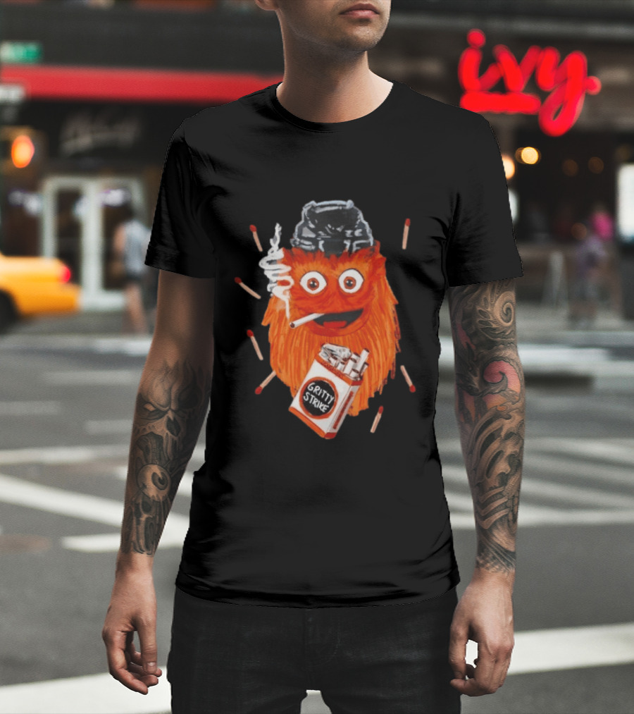Gritty Strike Smoking Philadelphia Flyers Hockey 2026 T-Shirt