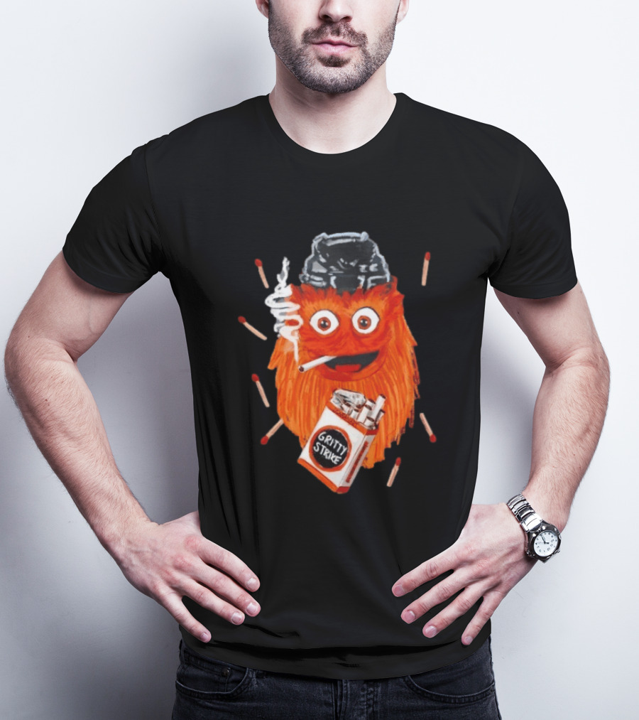 Gritty Strike Smoking Philadelphia Flyers Hockey 2026 T-Shirt