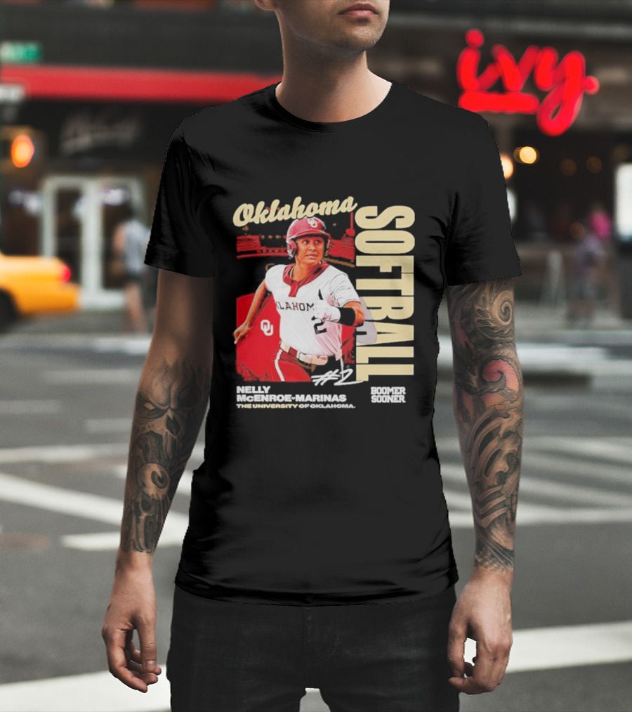 Nelly McEnroe Marinas #2 Oklahoma Sooners Softball Player T-Shirt