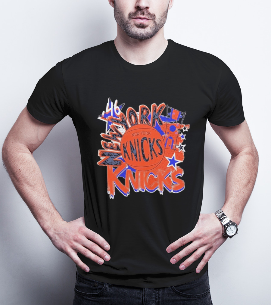 New York Knicks '46 Hardwood Classics Basketball Team Retro Stars T-Shirt