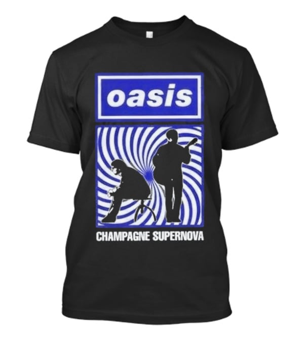 Oasis Champagne Supernova Band Silhouette Spiral T-Shirt