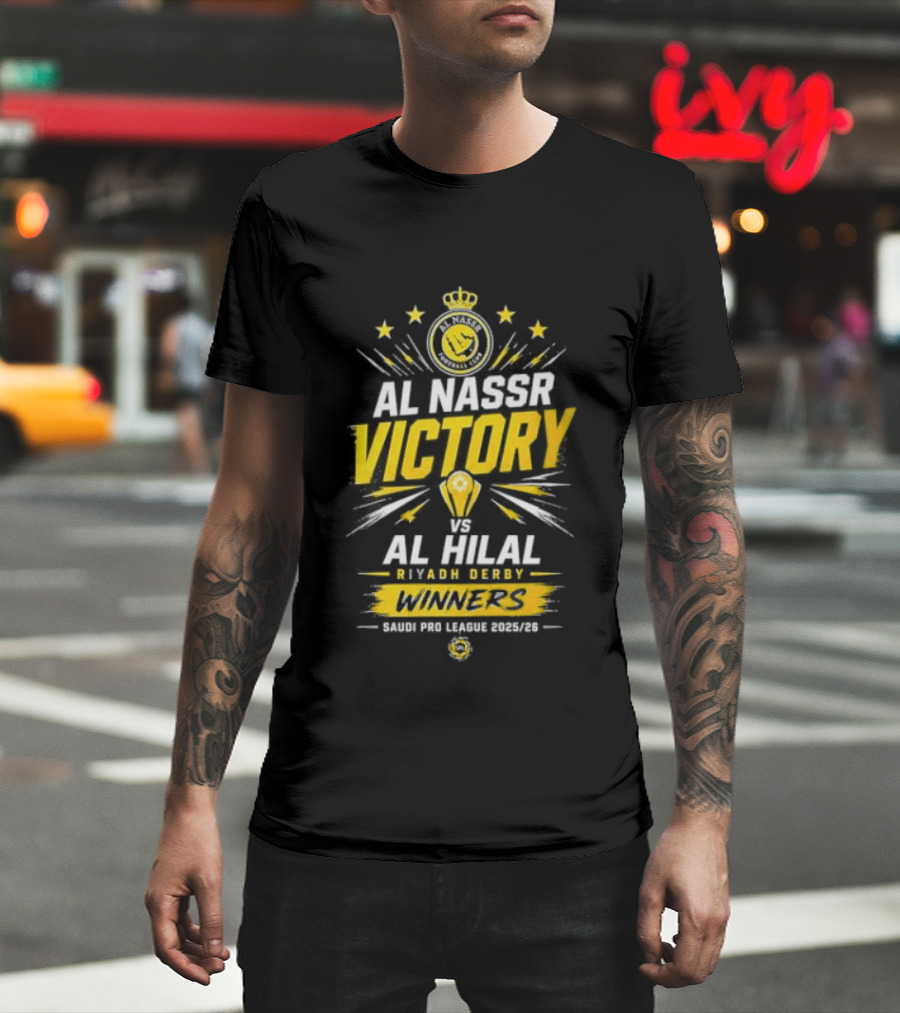 Al Nassr Victory Vs Al Hilal Riyadh Derby Winners Saudi Pro League 2025 2026 T-Shirt