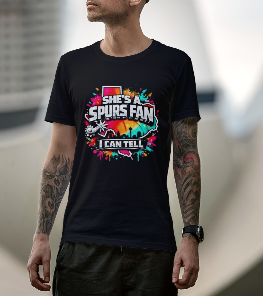 She's A Spurs Fan I Can Tell Colorful Splash T-Shirt