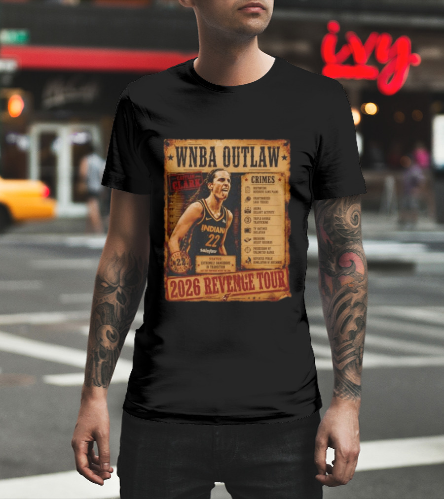 WNBA Outlaw Caitlin Clark Indiana 2026 Revenge Tour T-Shirt