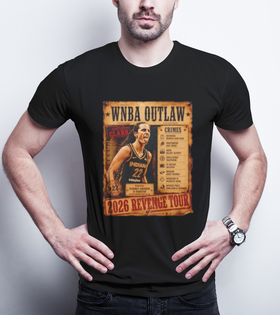 WNBA Outlaw Caitlin Clark Indiana 2026 Revenge Tour T-Shirt