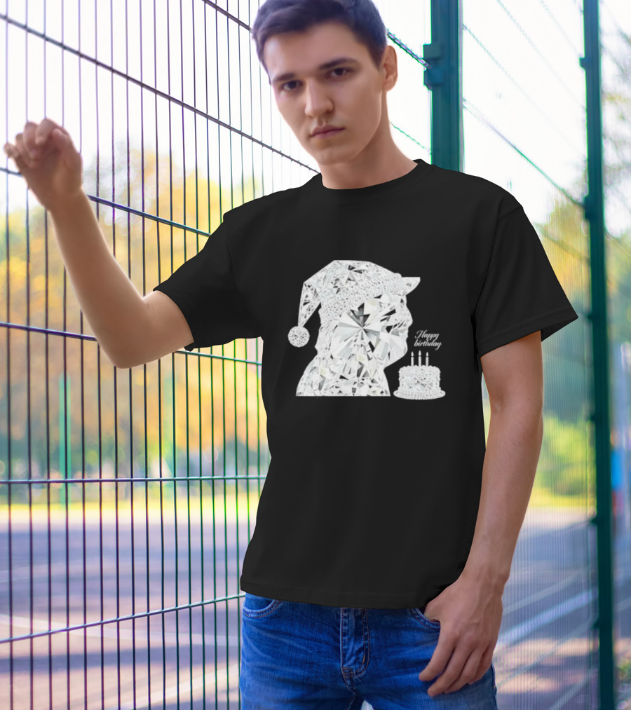Happy Birthday Trump Diamond Wizard With Crystal Hat And Cake T-Shirt