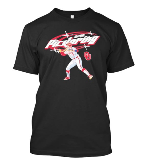 Kasidi Pickering Oklahoma Softball Player Action Sparkle OU T-Shirt