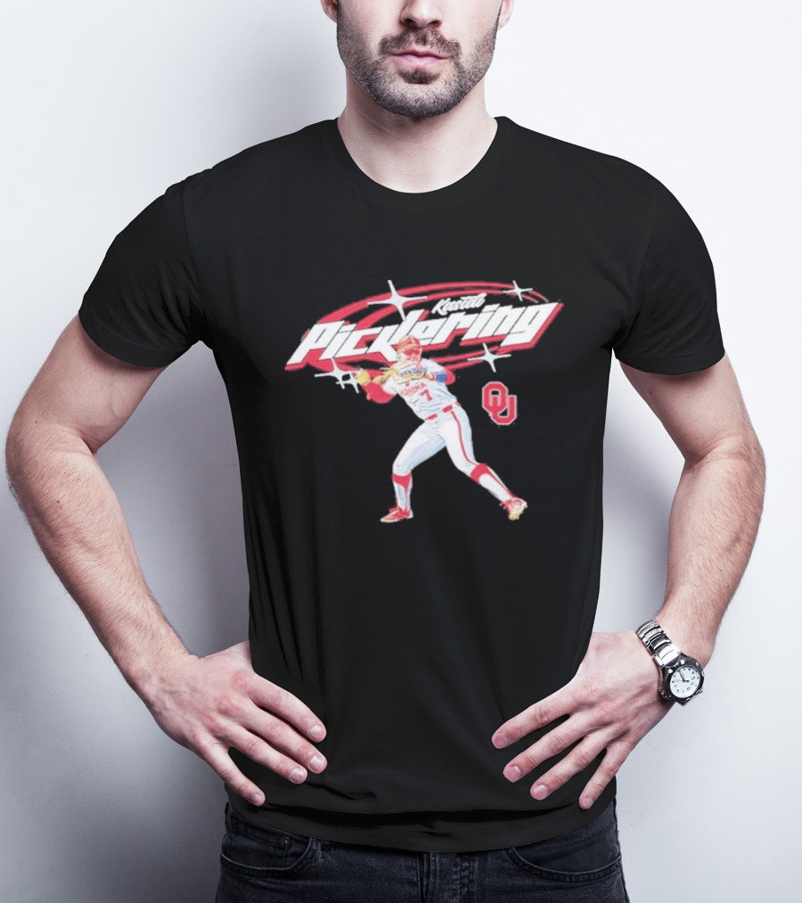 Kasidi Pickering Oklahoma Softball Player Action Sparkle OU T-Shirt
