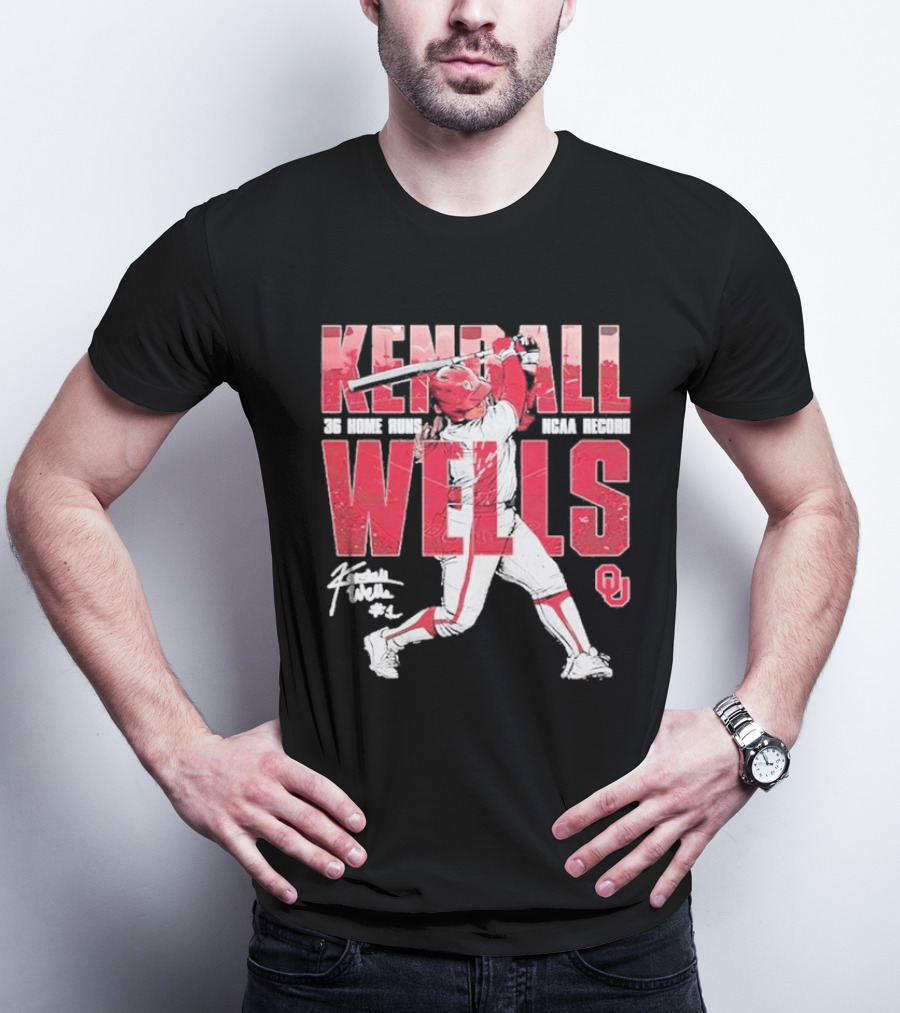 Kendall Wells 36 Home Runs Oklahoma Sooners NCAA Record T-Shirt