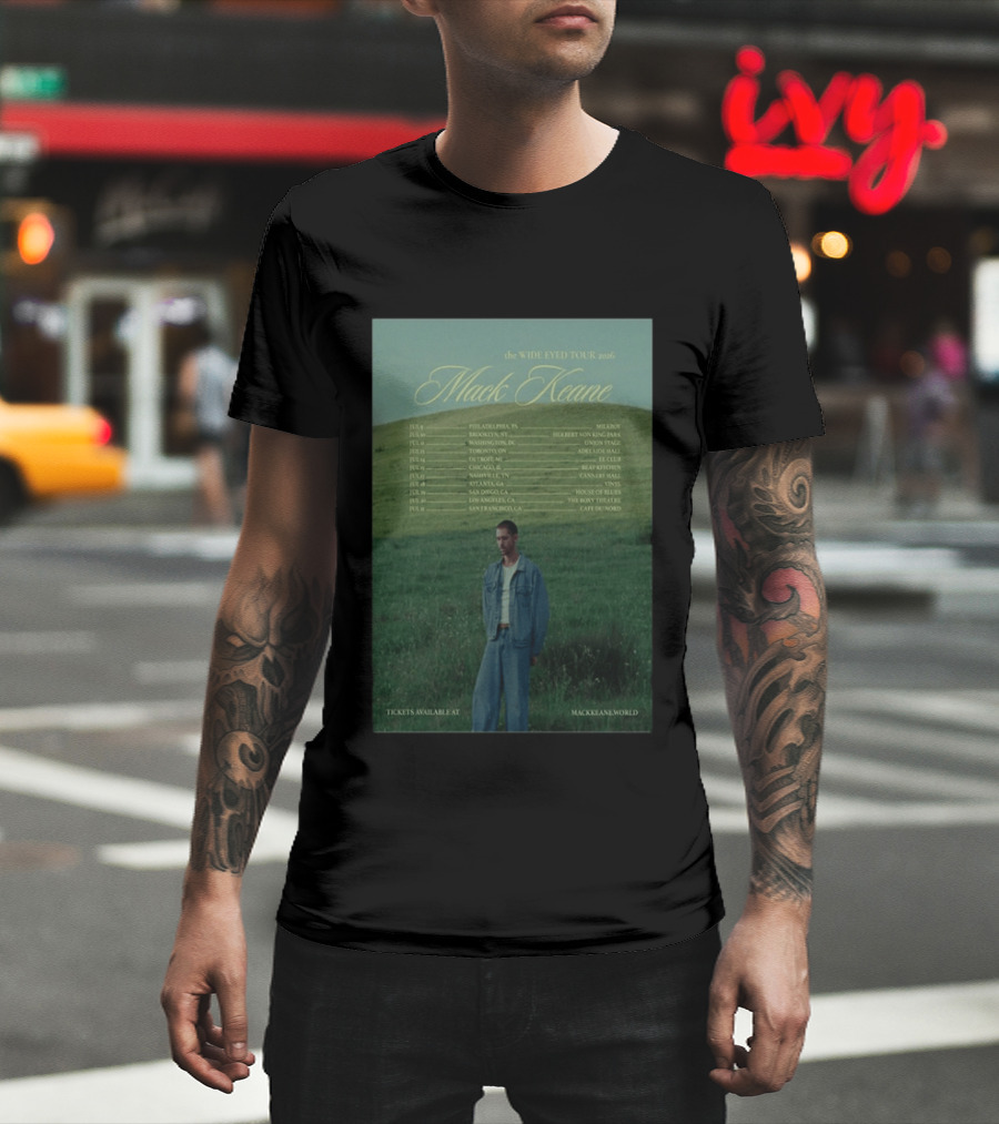 Mack Keane Wide Eyed Tour 2026 Philadelphia Washington Toronto Detroit Montreal Vancouver Atlanta Los Angeles San Francisco T-Shirt