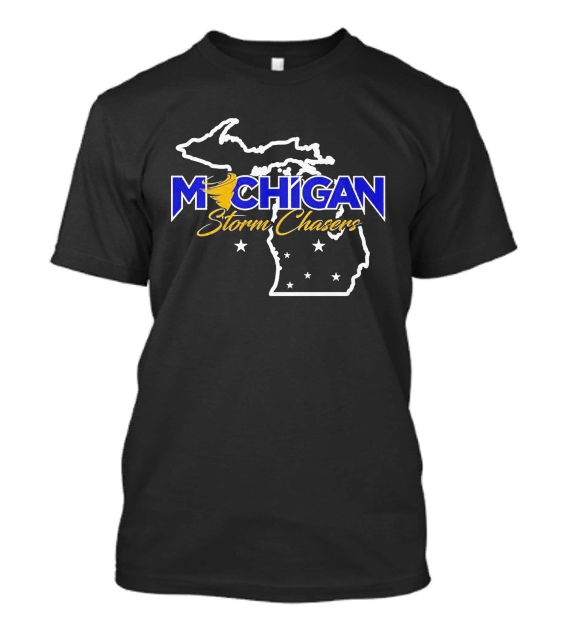 Michigan Storm Chasers Map Tornado Stars T-Shirt