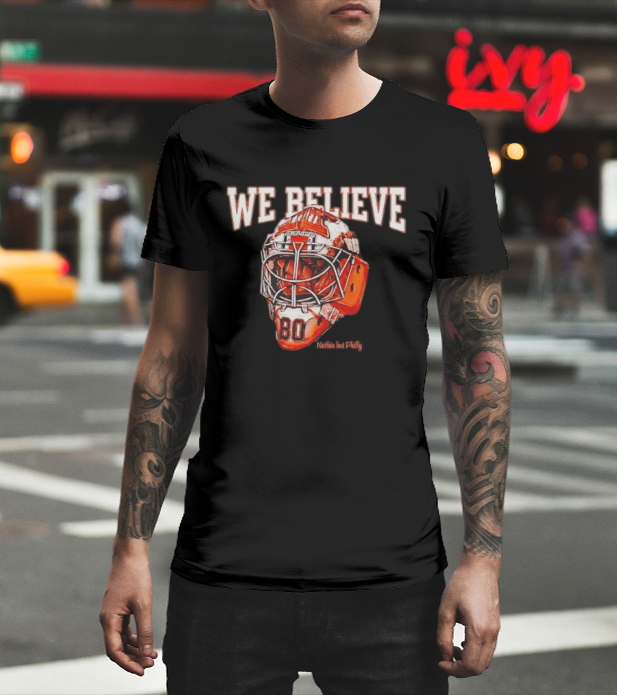 Philadelphia Flyers We Believe Hockey Goalie Mask T-Shirt