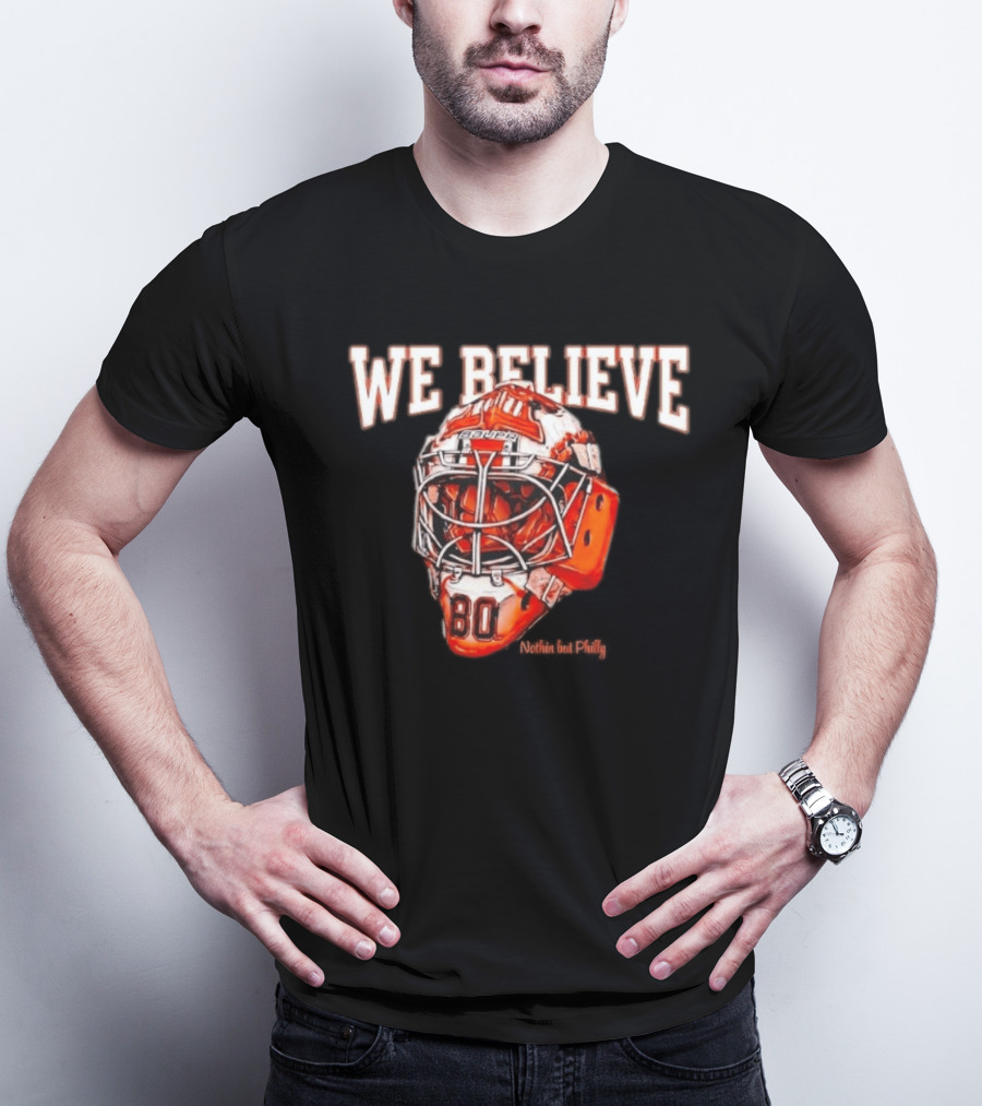 Philadelphia Flyers We Believe Hockey Goalie Mask T-Shirt
