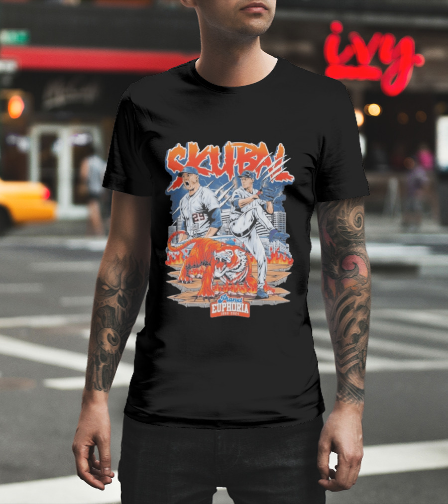 Skubal Tiger's Rage Baseball Planet Euphoria 25 T-Shirt