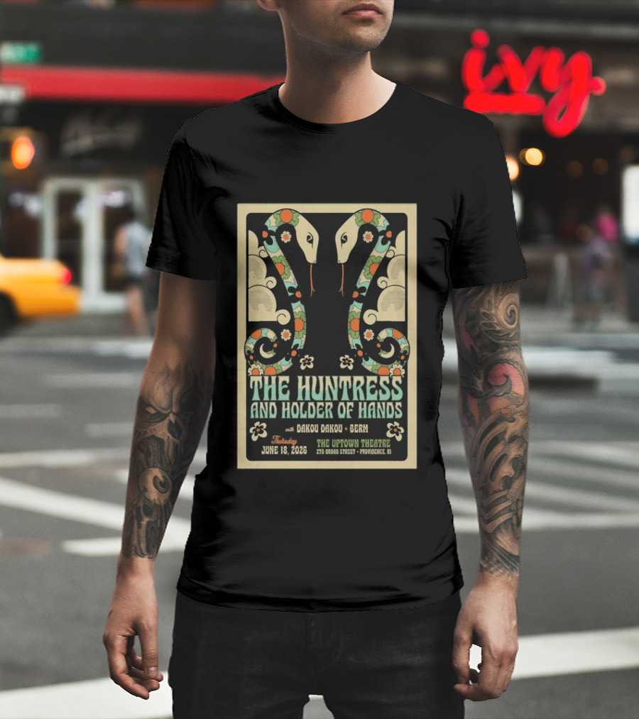 Thursday June 18 2026 The Huntress And Holder Of Hands Dakou Dakou Berm Uptown Theatre Providence RI T-Shirt