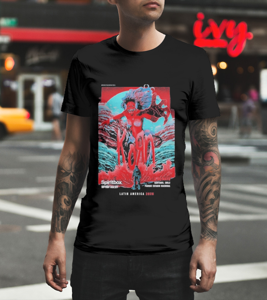 KoRn Santiago Chile Parque Estadio Bicentenario May 8 2026 With Spiritbox Latin America Event T-Shirt