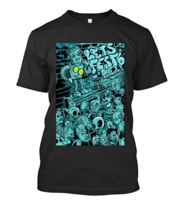 LET'S FEST 6 SEP 9 6 2026 Indianapolis Robot And Alien Crowd T-Shirt