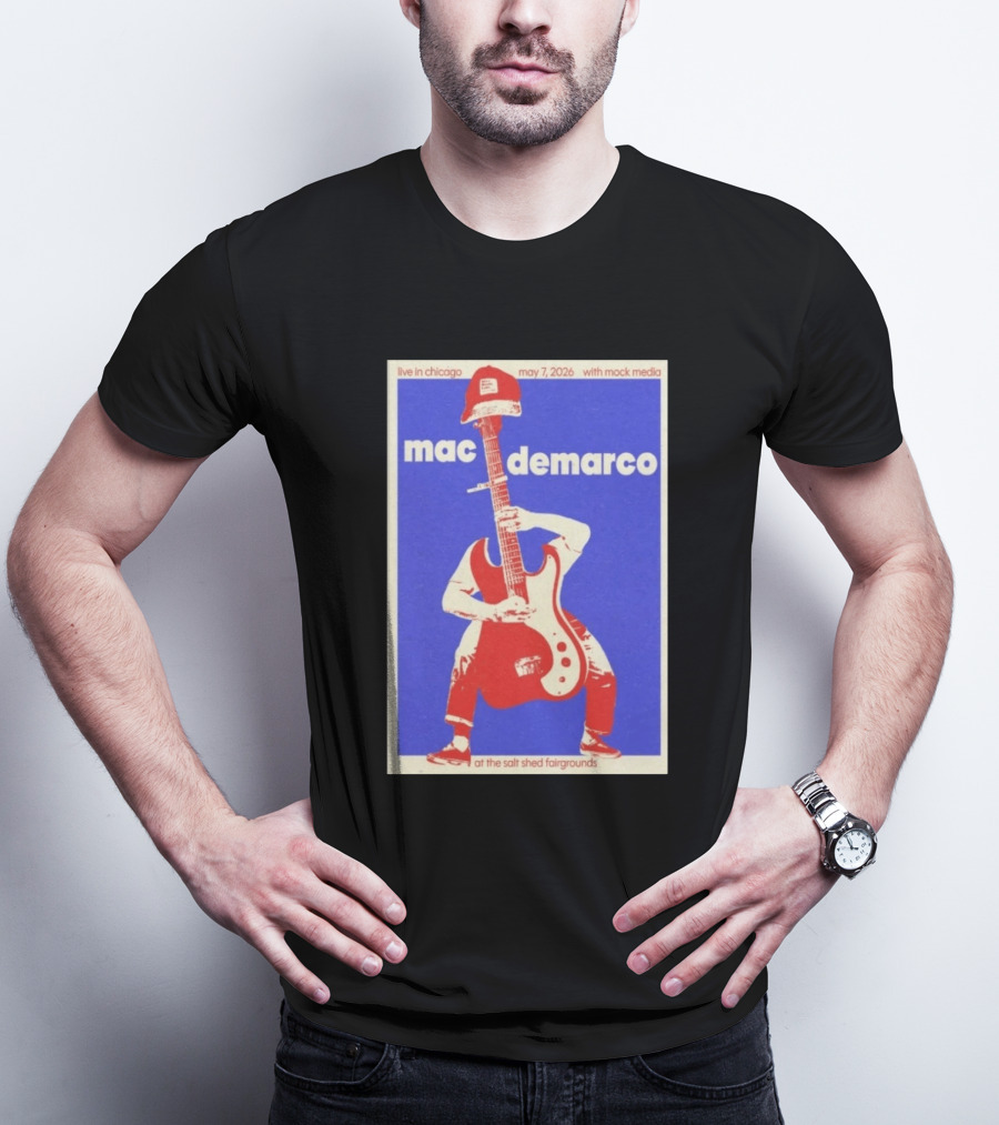 Mac Demarco Live In Chicago May 7 2026 The Salt Shed Fairgrounds With Mock Media T-Shirt