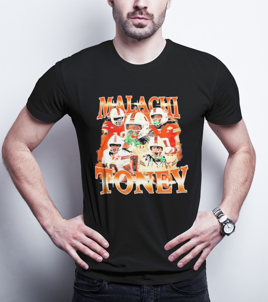 Malachi Toney Miami Hurricanes Football Collage T-Shirt