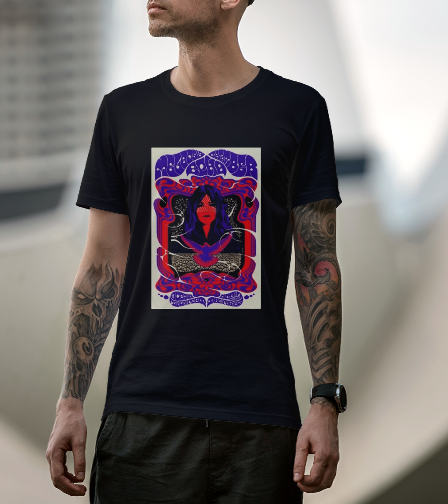 Melody's Echo Chamber Austin Psych Fest 2026 May 9 Austin TX Psychedelic Art Red Purple Woman Bird T-Shirt