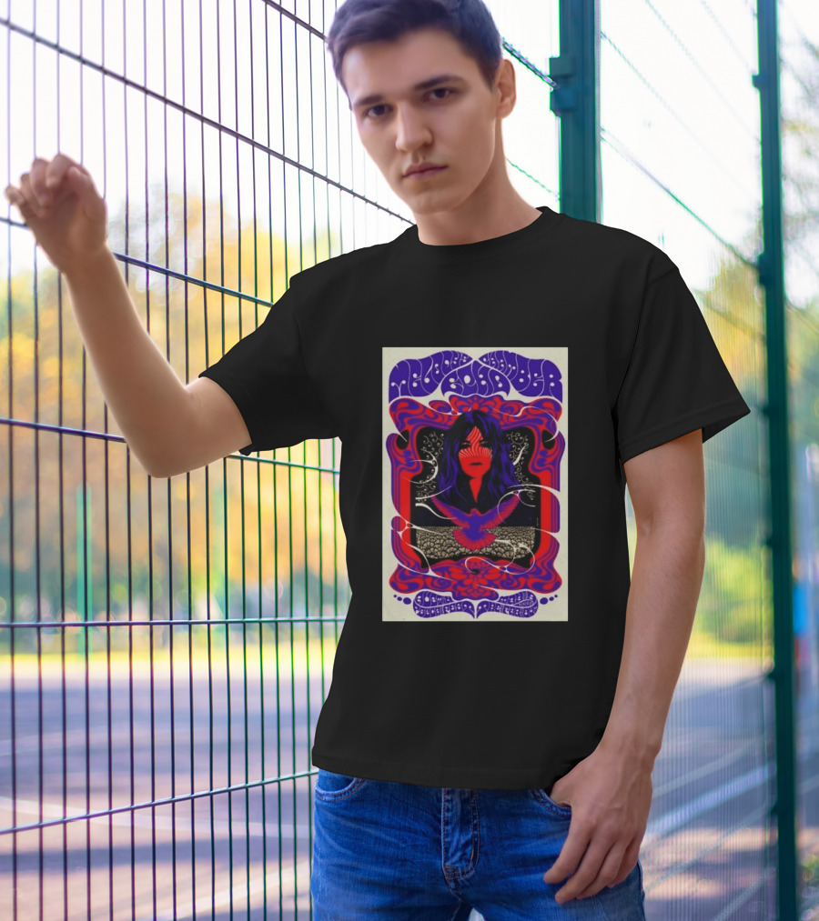 Melody's Echo Chamber Austin Psych Fest 2026 May 9 Austin TX Psychedelic Art Red Purple Woman Bird T-Shirt