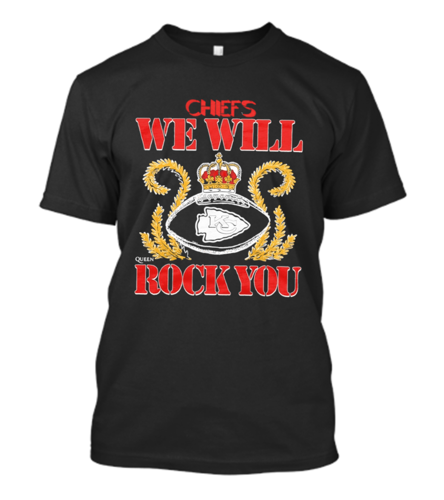 Chiefs We Will Rock You Queen Football Crown T-Shirt